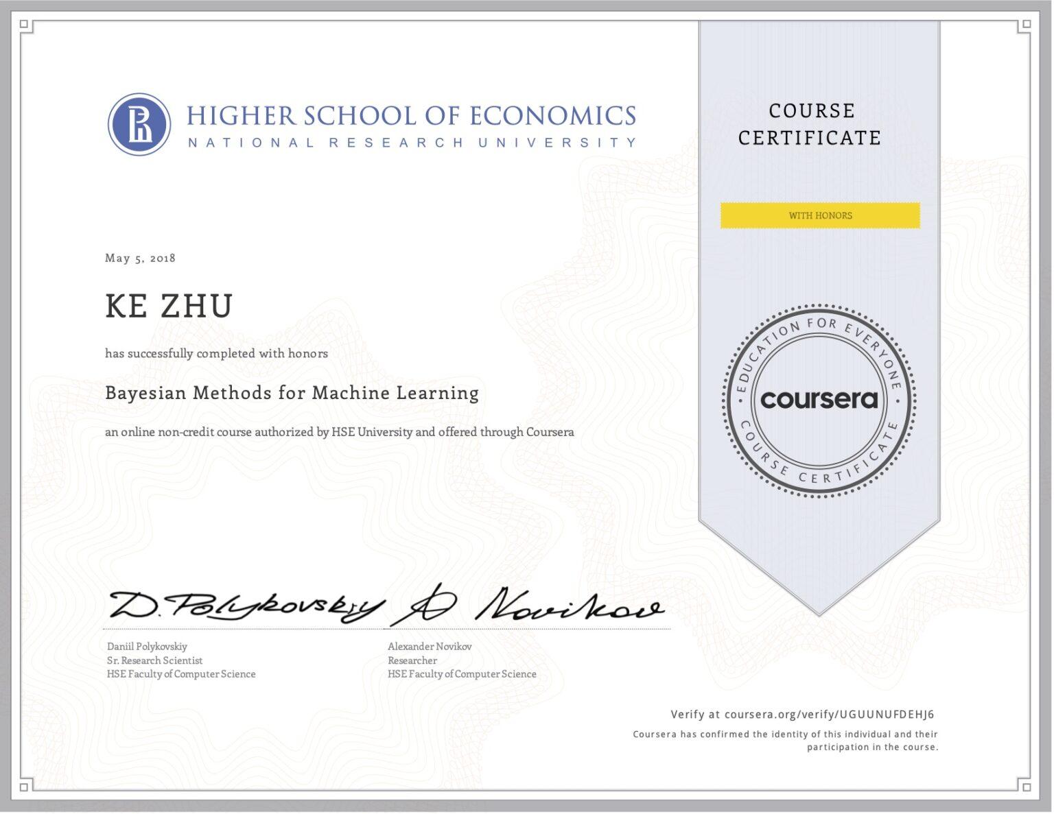 Bayesian Methods for Machine Learning - 🍾 My #11 course certificate ... Bayesian Methods for Machine Learning - 🍾 My #11 course certificate ...